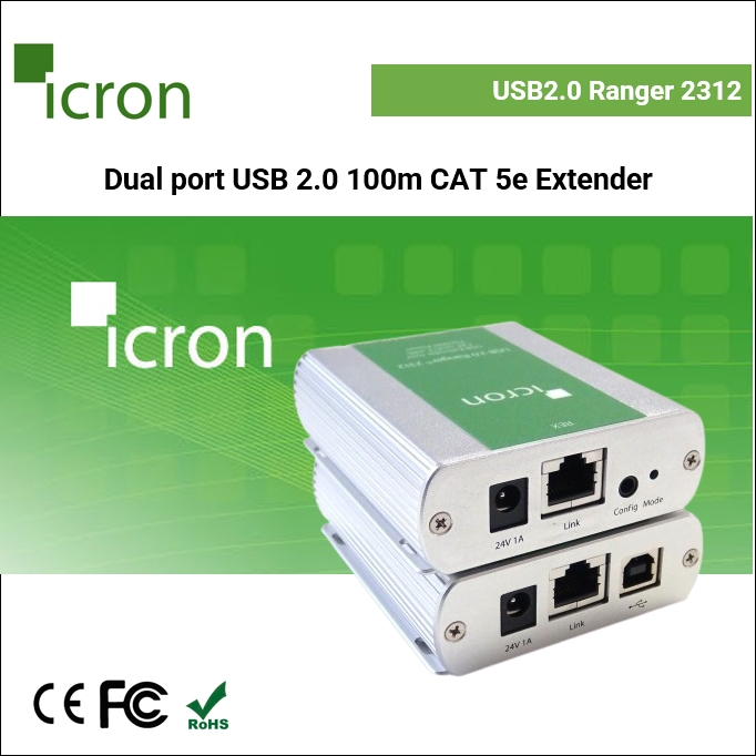 USB 2.0 Ranger® 2312 Dual port CAT 5e/6/7 100 meter extender | McCoy ...